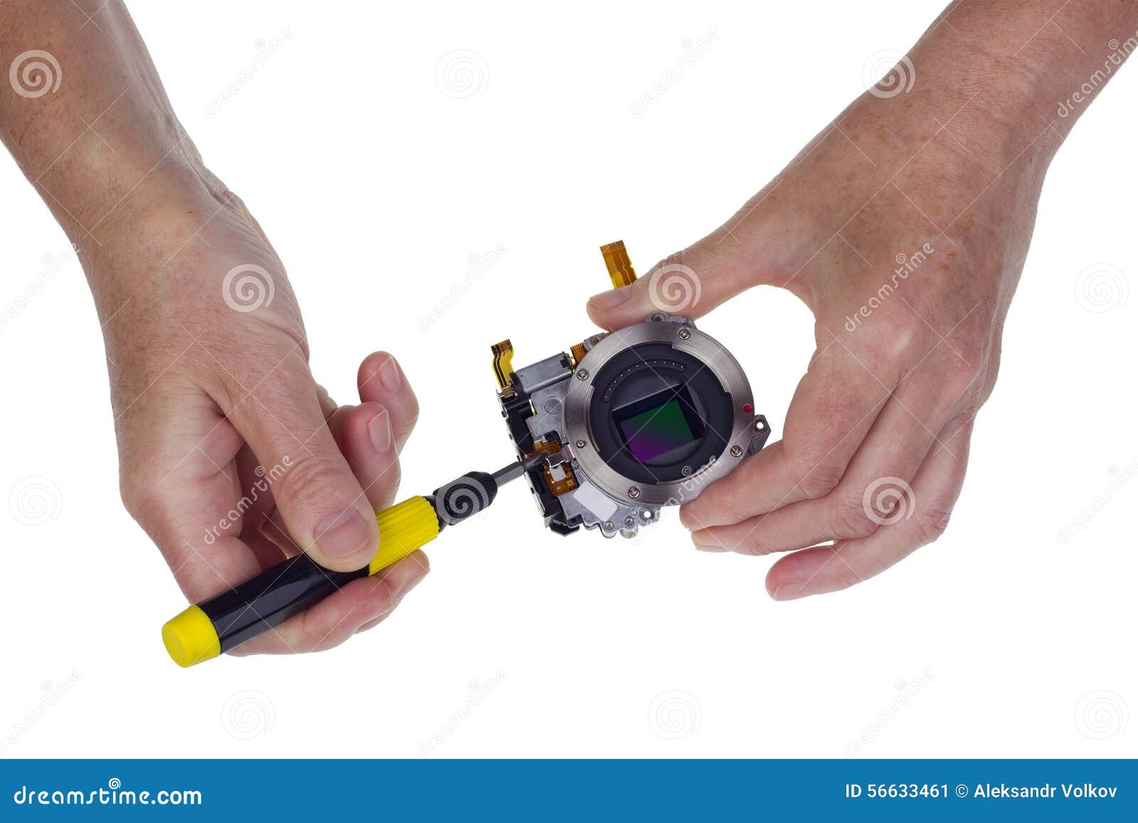Adjustment of a Hi-tech Image Sensor Stock Image - Image of macro ...