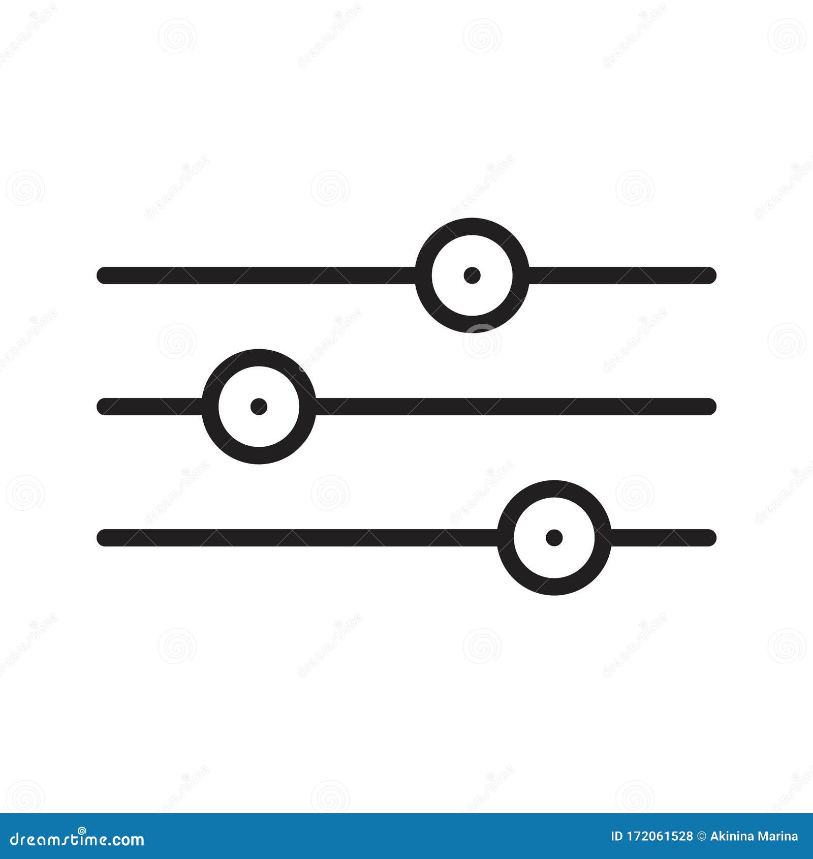 Adjustment Icon. Thin Line Art Template For Setting Logo. Black Simple ...