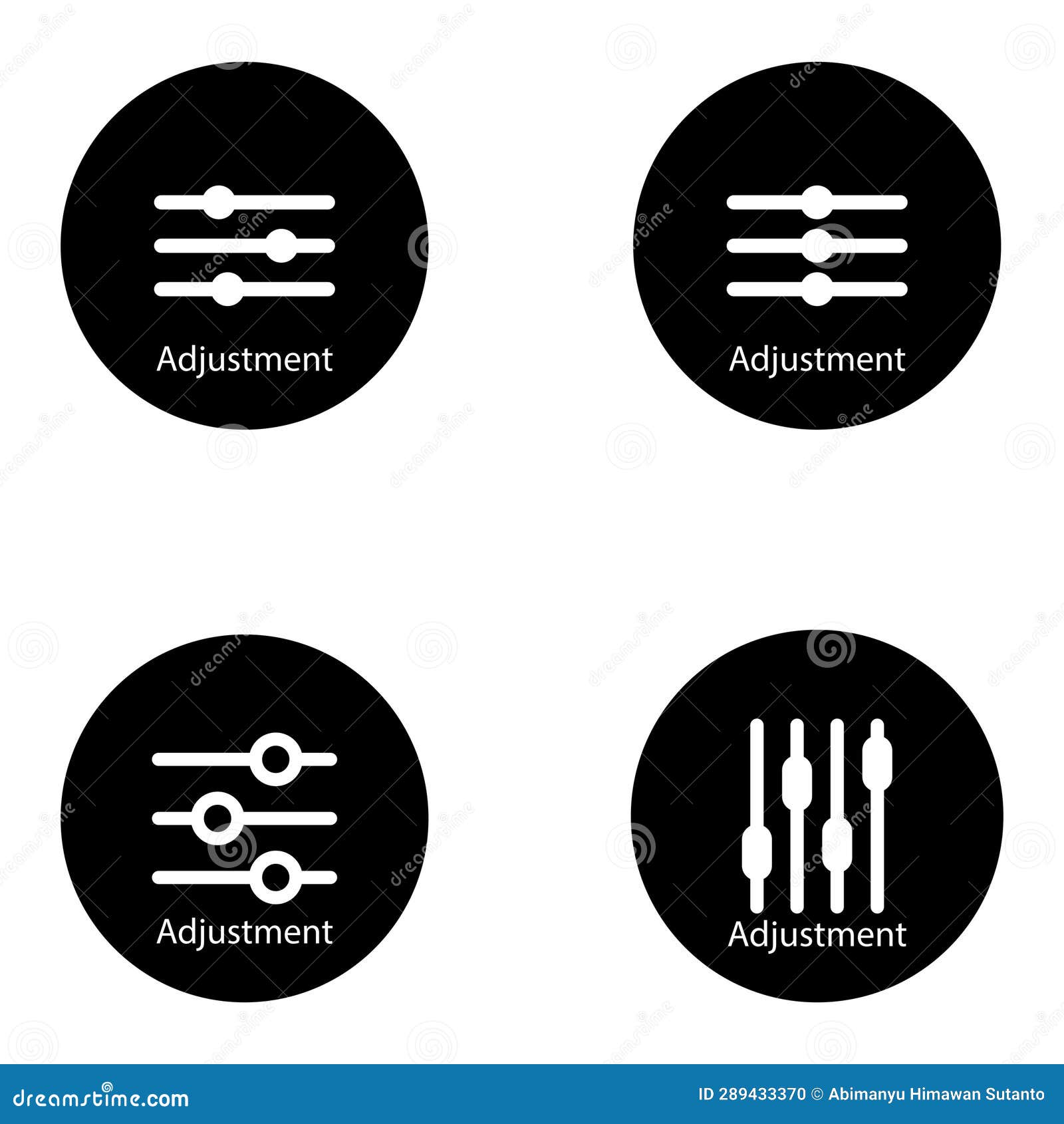 Adjustment icon vector stock vector. Illustration of icon - 289433370