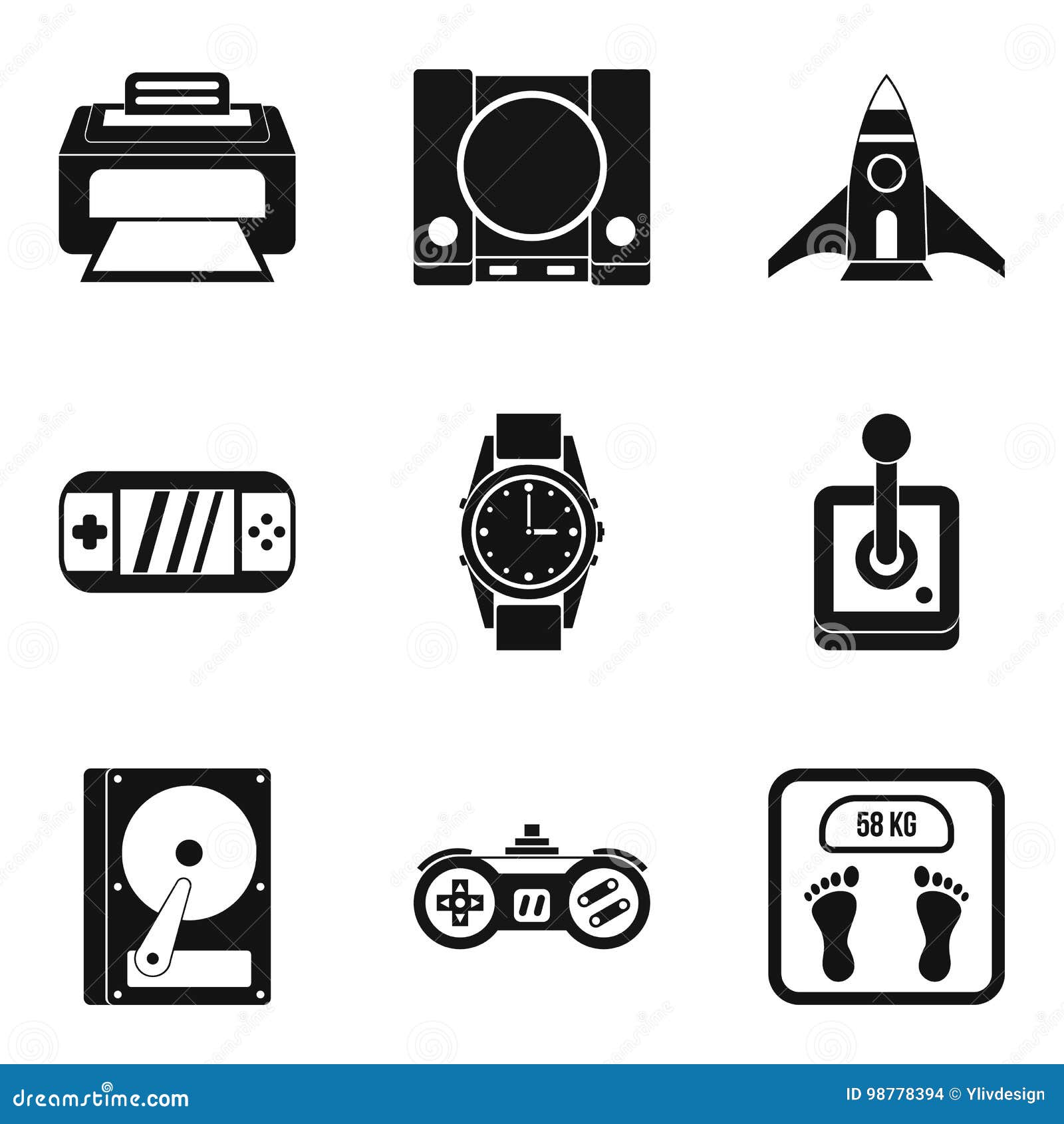 Adjustment Icons Set, Simple Style Stock Vector - Illustration of ...