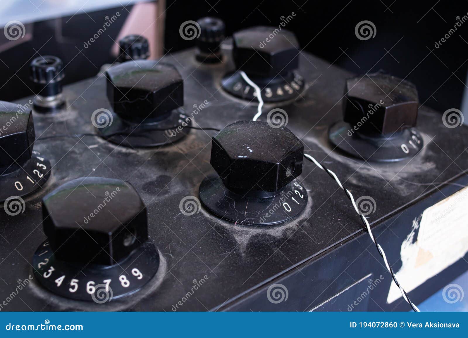 Adjustment Knobs on the Electronic Device Closeup Stock Photo - Image ...
