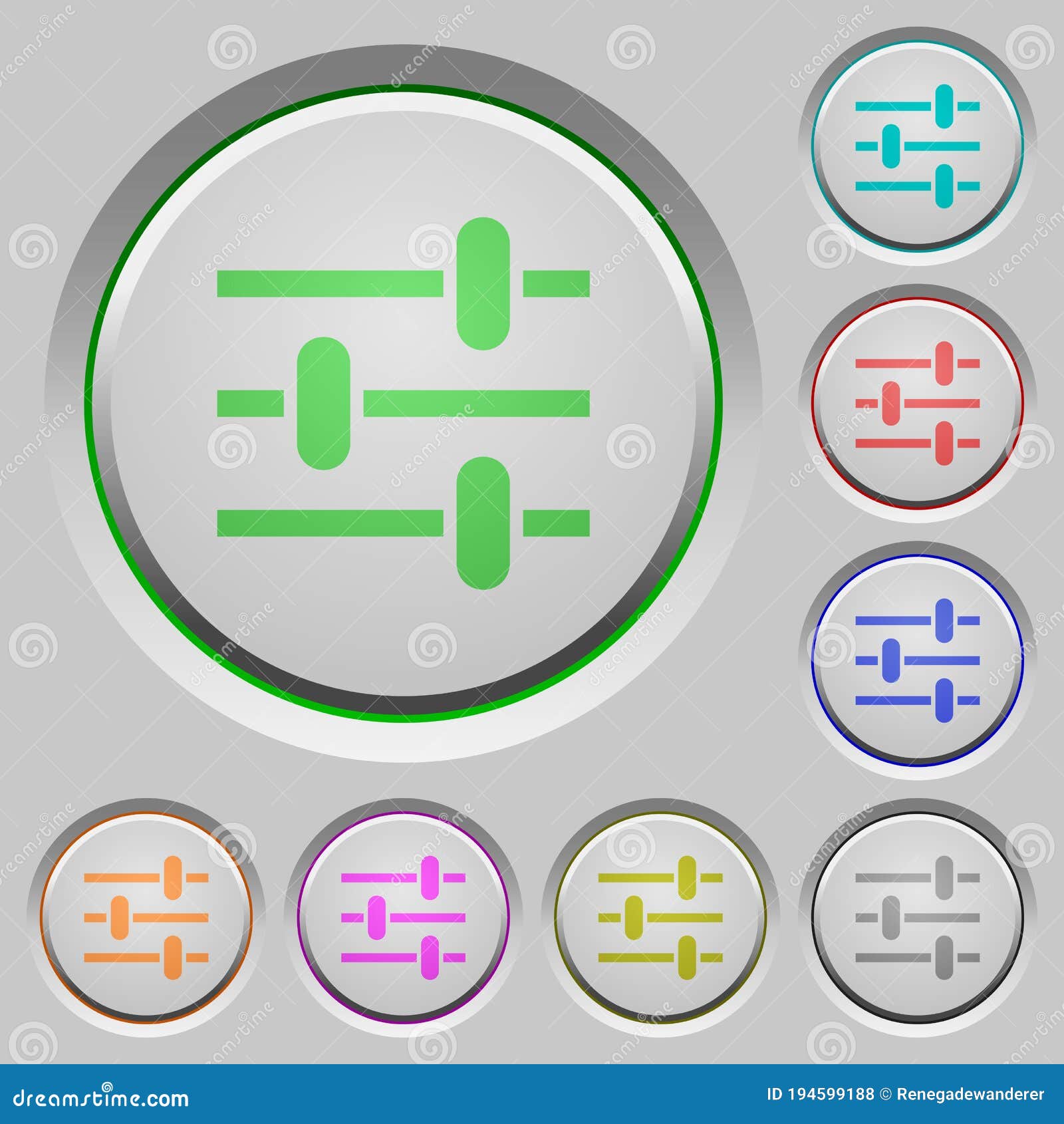 Adjustment Push Buttons Vector Illustration | CartoonDealer.com #194599188