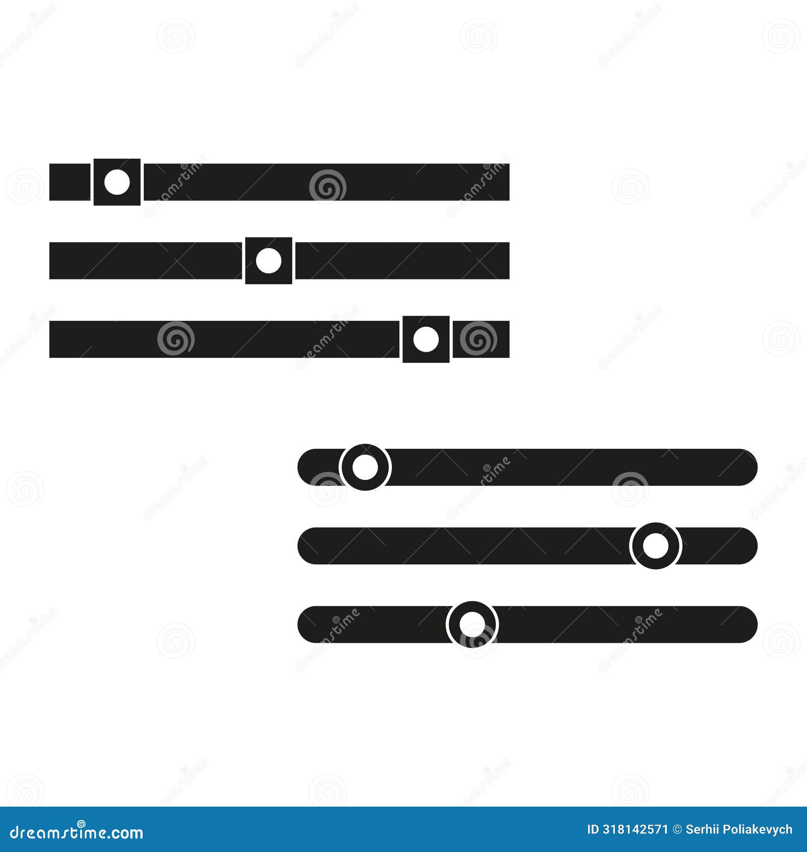 Adjustment Sliders Vector. Sound Mixing Console. Interface Controls ...