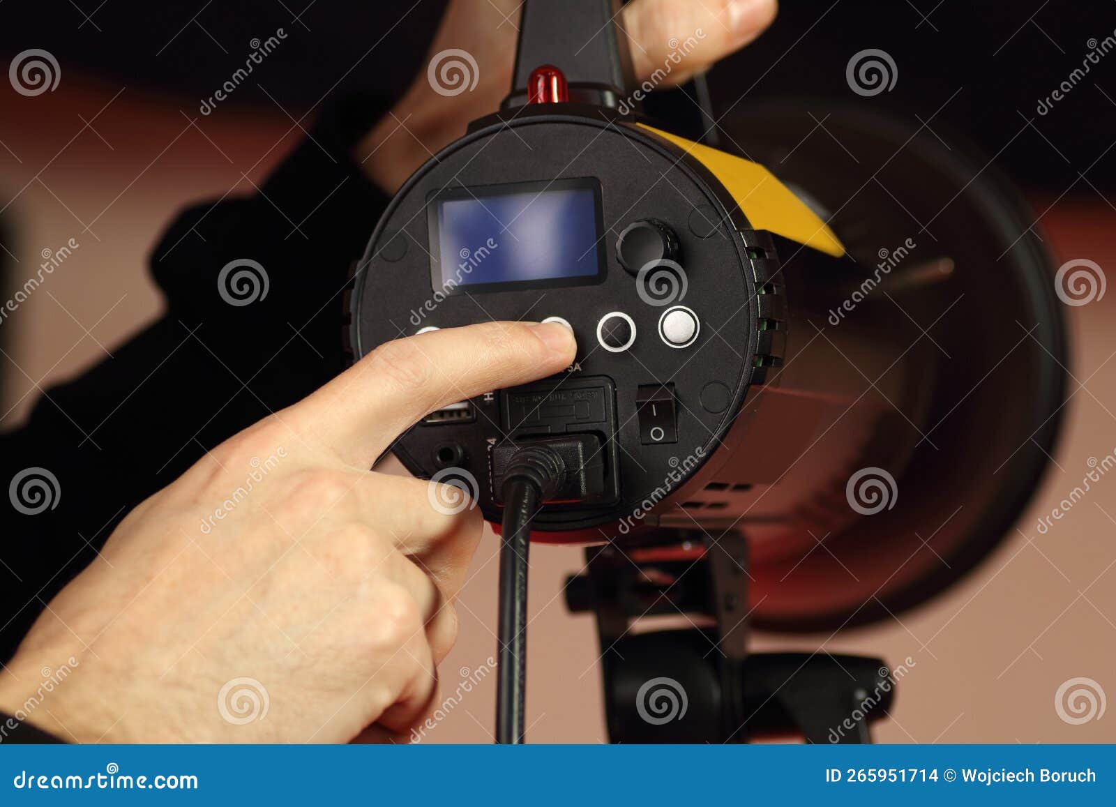 Adjustment of the Studio Flash in the Rear Panel Stock Photo - Image of ...
