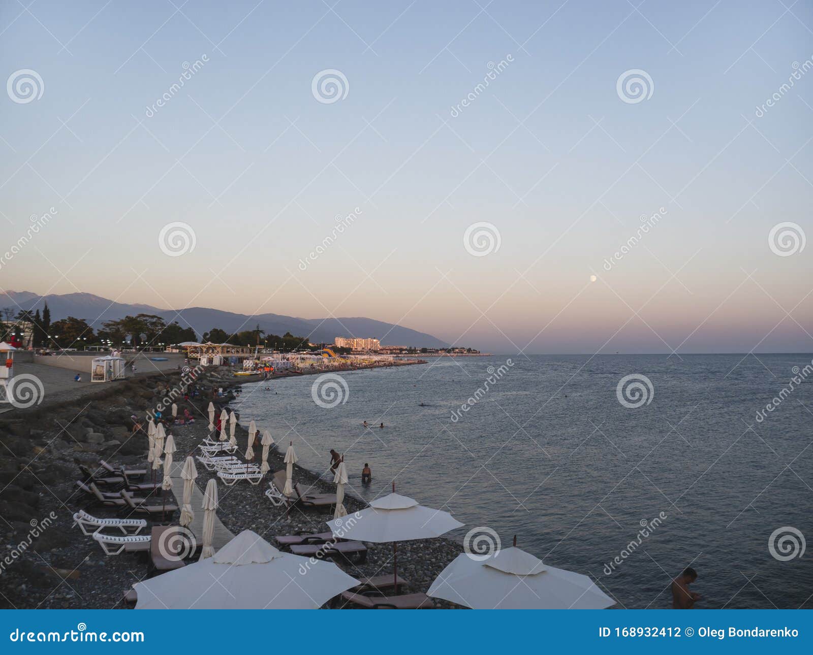 Adler City/ Russia - August 2019: Sunset Under the Seafront of Adler ...