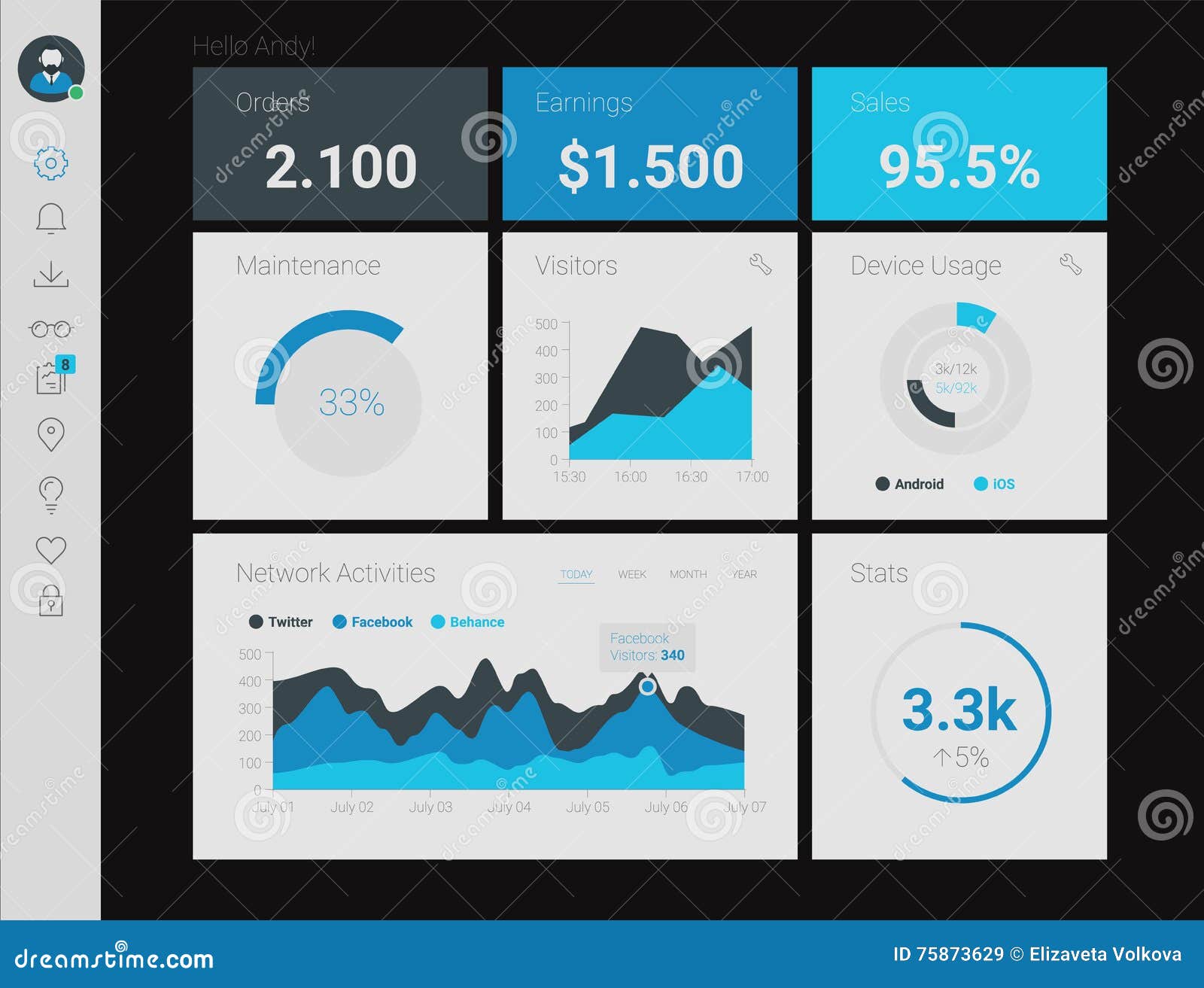 Material Design Pie Chart Graphs Stock Illustrations – 38 Material ...