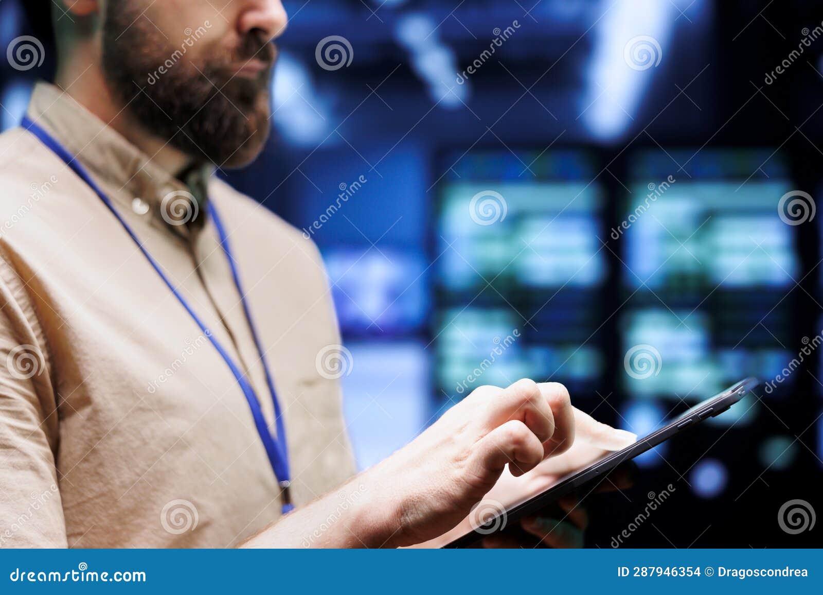 Admin Checks Servers Facility Security Stock Photo - Image of ...