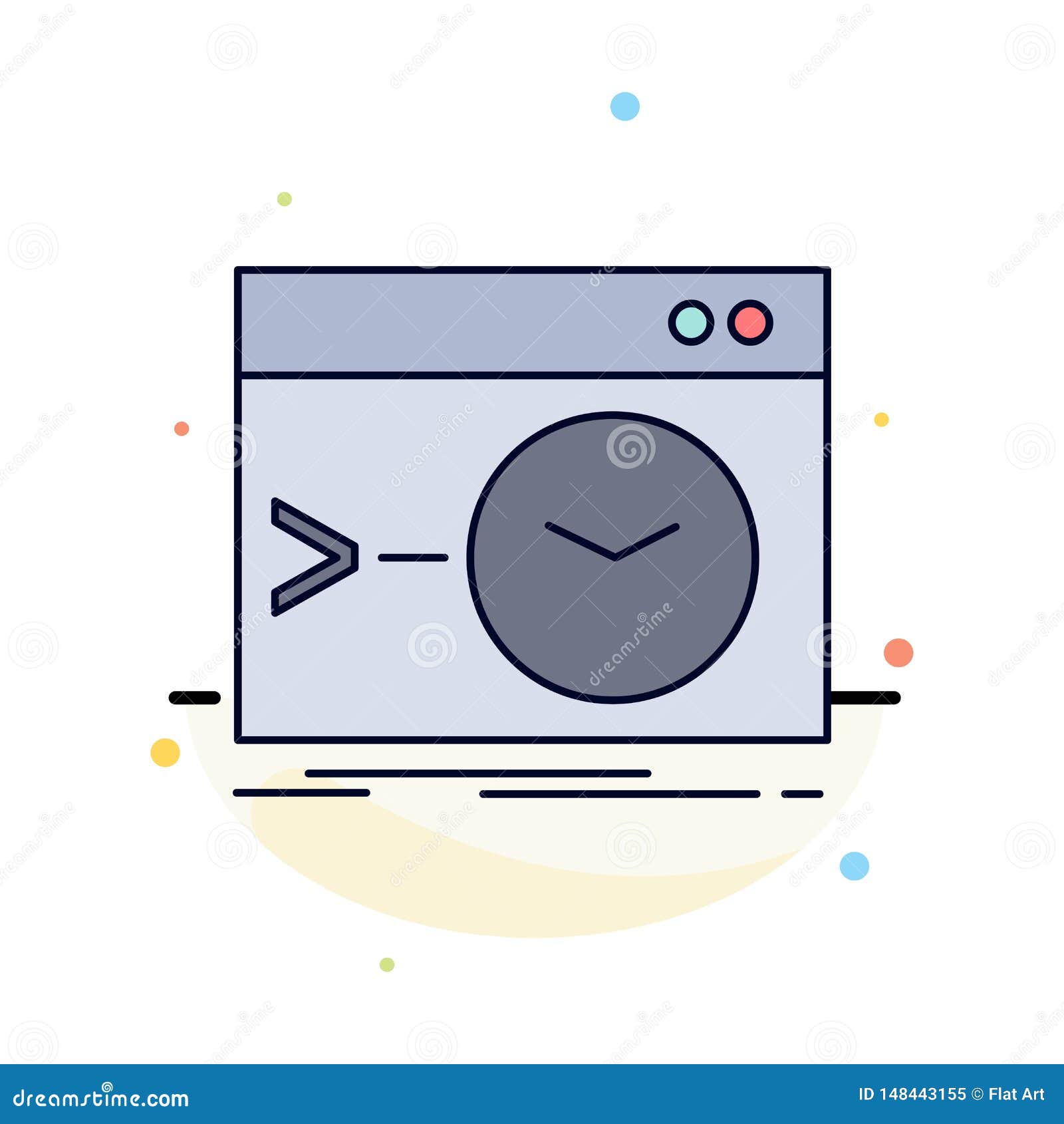 Admin, Command, Root, Software, Terminal Flat Color Icon Vector Stock ...