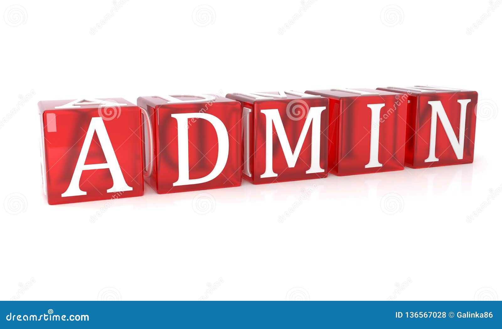 Admin Cube Text on White Background Stock Illustration - Illustration ...