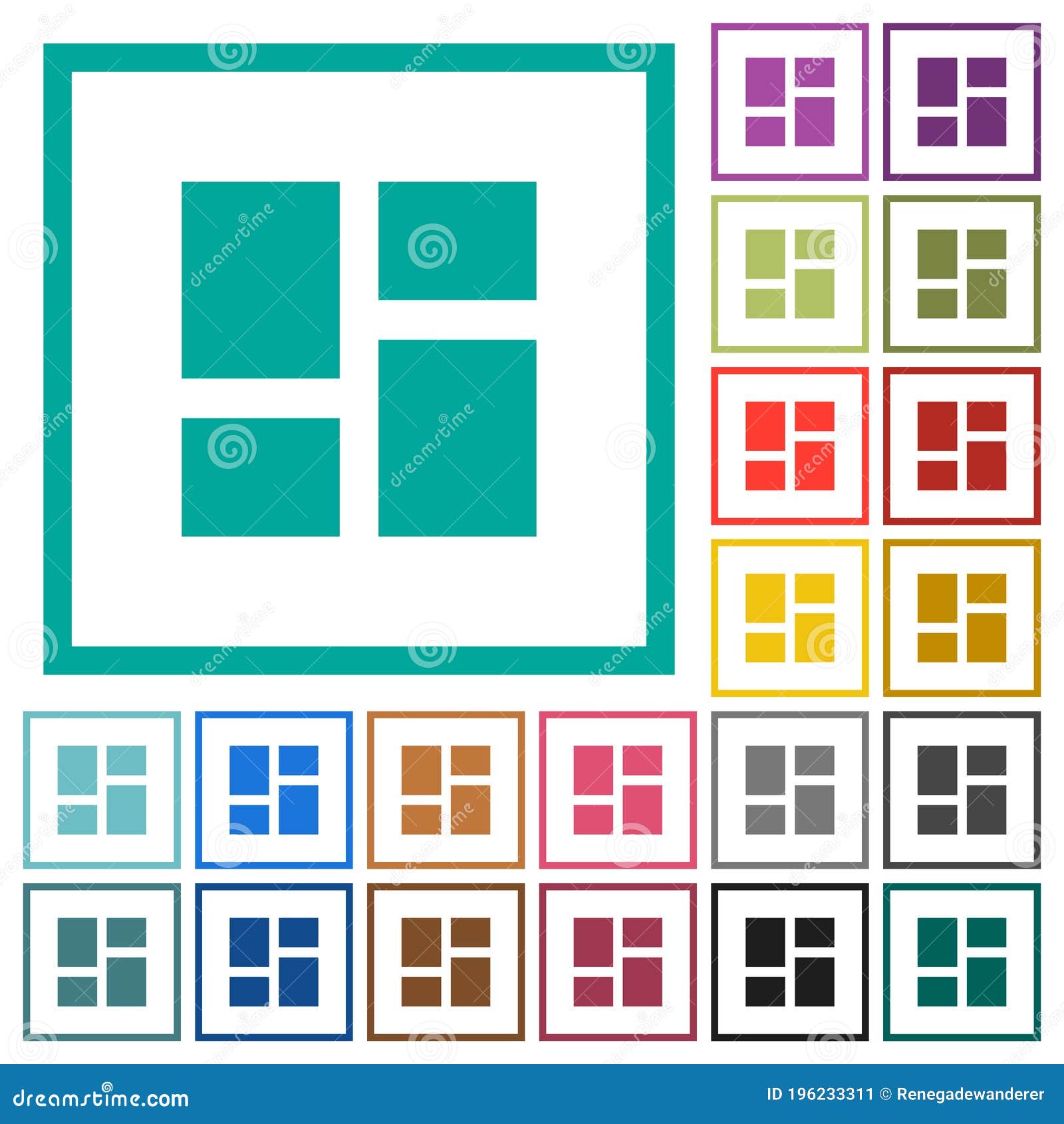 Admin Dashboard Panels Engraved Icons On Edged Square Buttons Vector ...