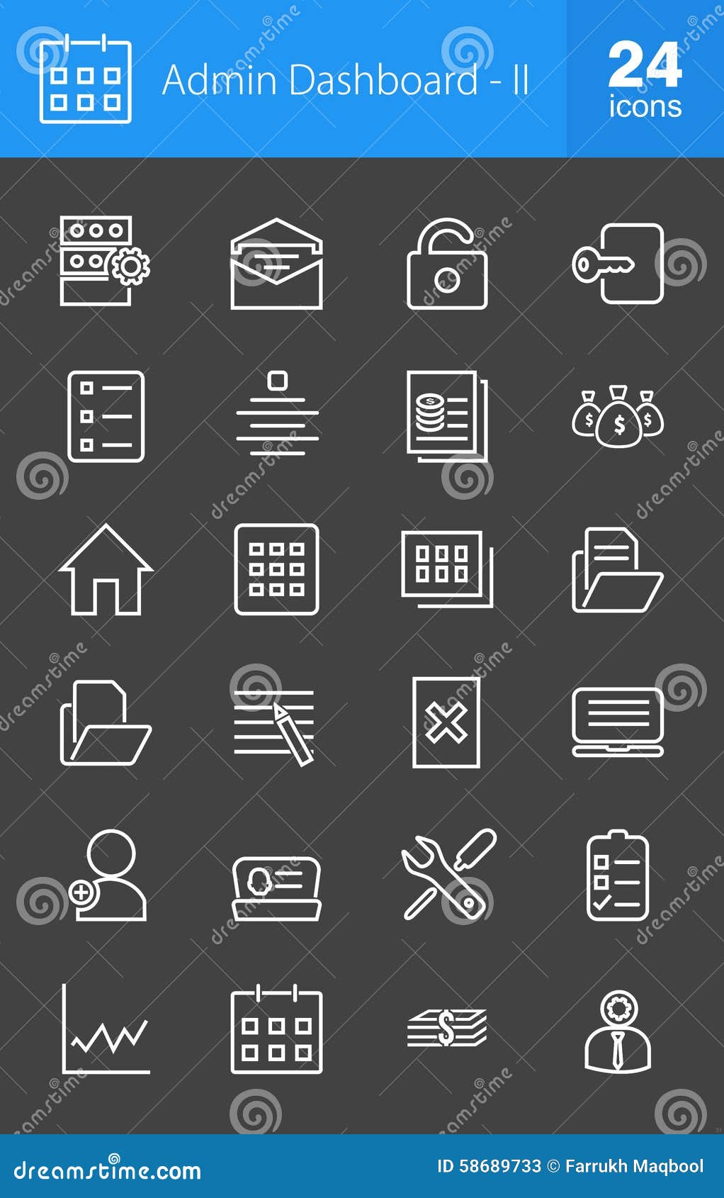 Admin Dashboard stock vector. Illustration of graph, settings - 58689733
