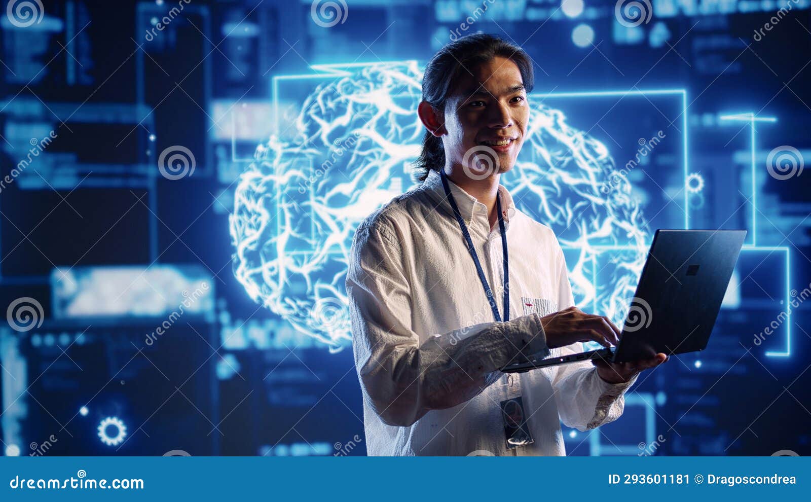 Admin Doing AI Human Brain Simulation Stock Image - Image of innovation, science: 293601181
