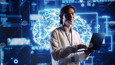 Admin Doing AI Human Brain Simulation Stock Image - Image of innovation, science: 293601181