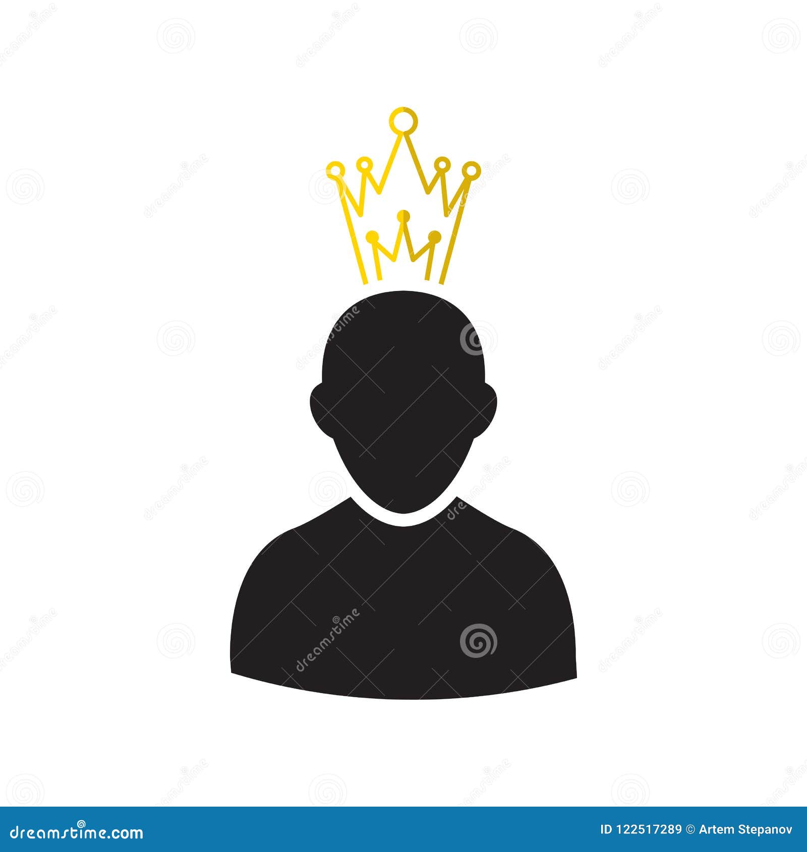 Admin with Gold Crown Icon stock vector. Illustration of element ...