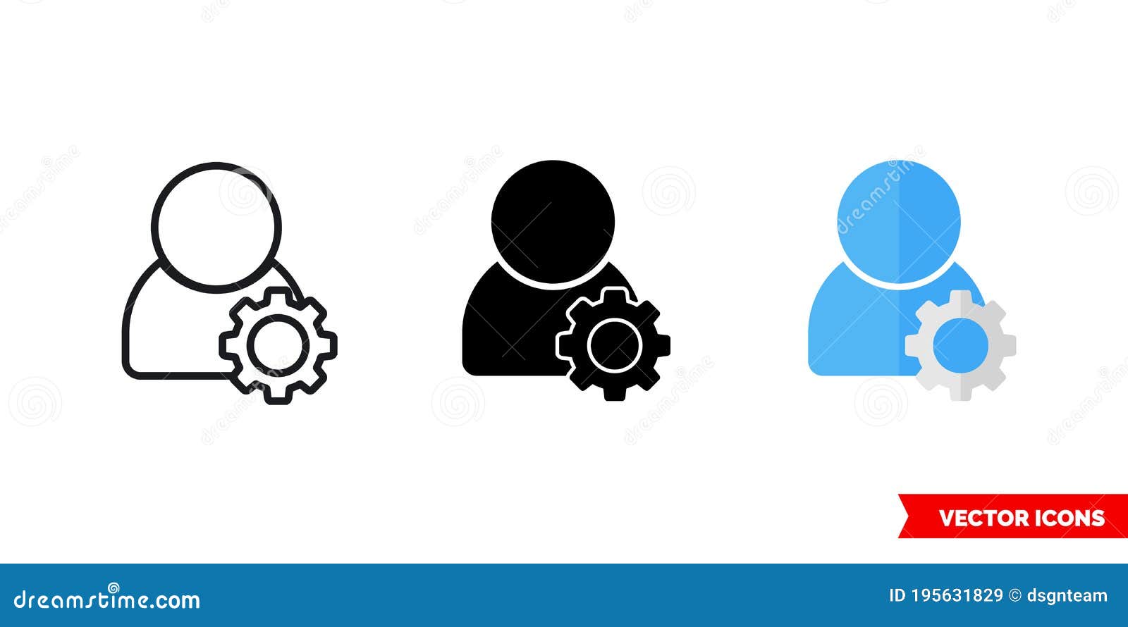 Admin Icon of 3 Types Color, Black and White, Outline. Isolated Vector ...