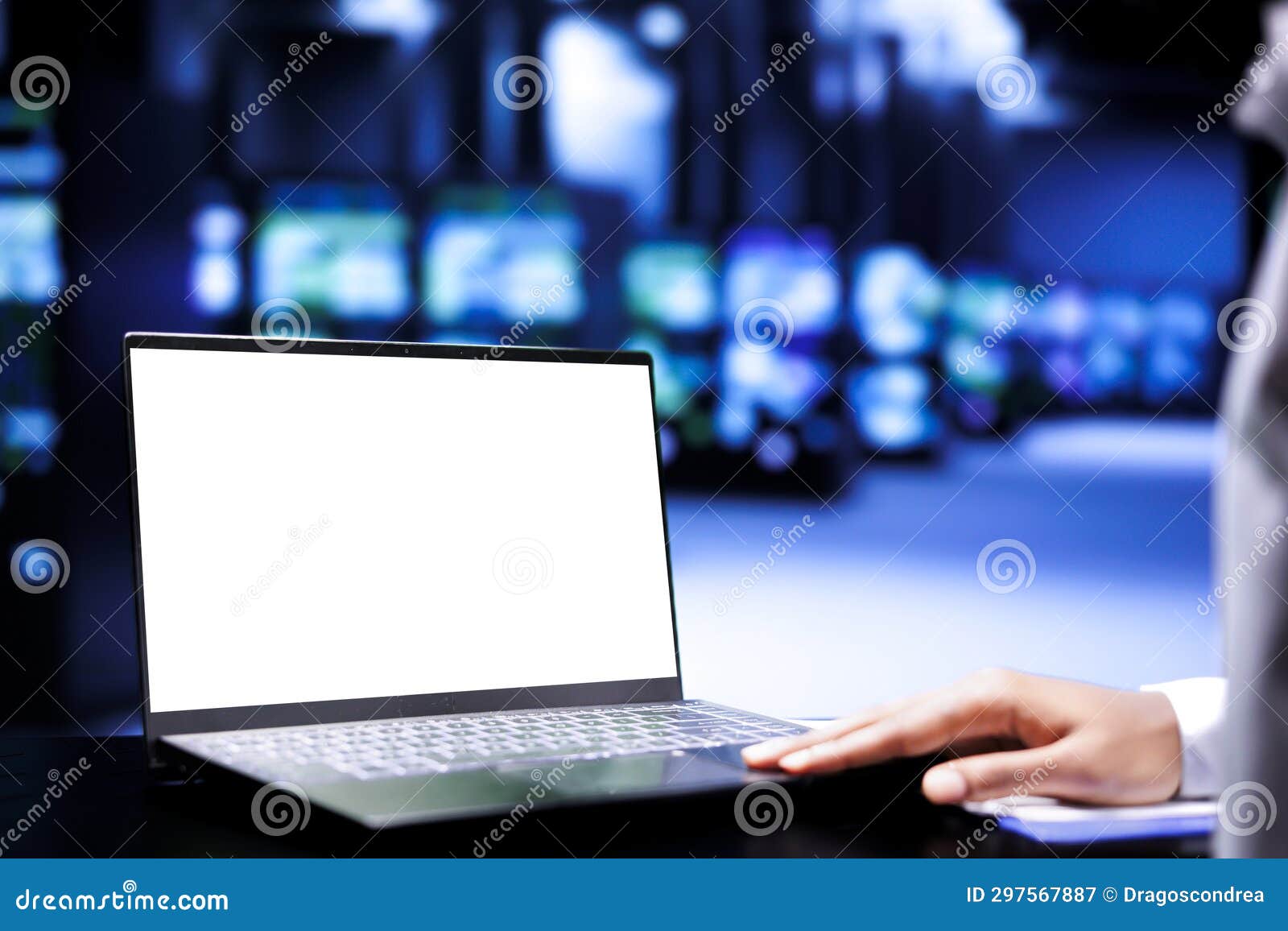 Admin Inspecting Server Farm Stock Image - Image of network, flaws ...