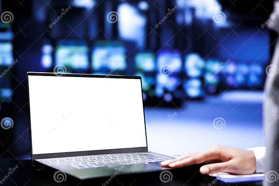 Admin Inspecting Server Farm Stock Image - Image of network, flaws: 297567887