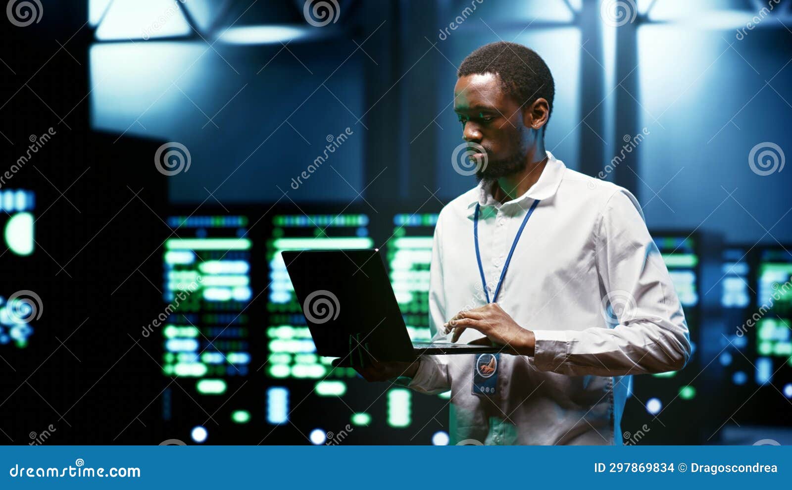 Admin Installing Supercomputer Firewalls Stock Photo - Image of ...
