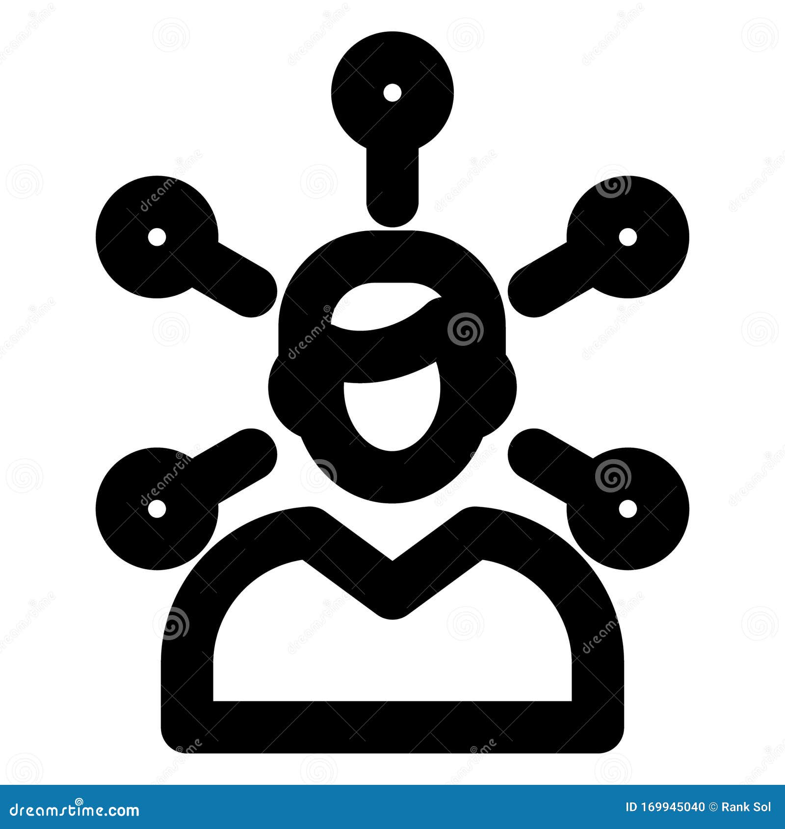 Admin Network, Personnel Connection Bold Outline Vector Icon Which Can ...