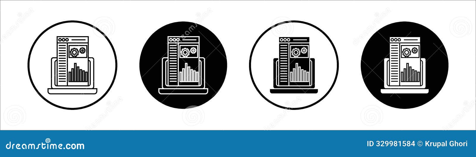 Admin Panel Flat Line Icon Set. Admin Panel Thin Line Illustration ...