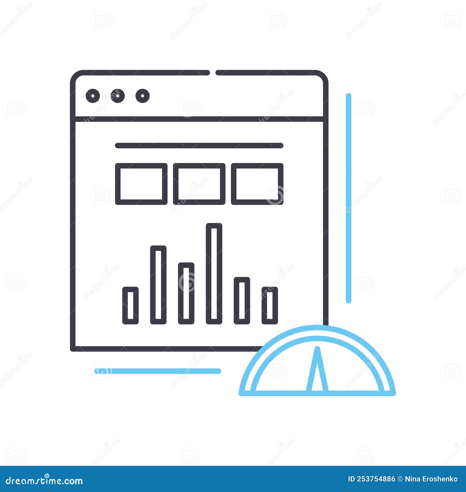 Admin Panel Line Icon, Outline Symbol, Vector Illustration, Concept ...