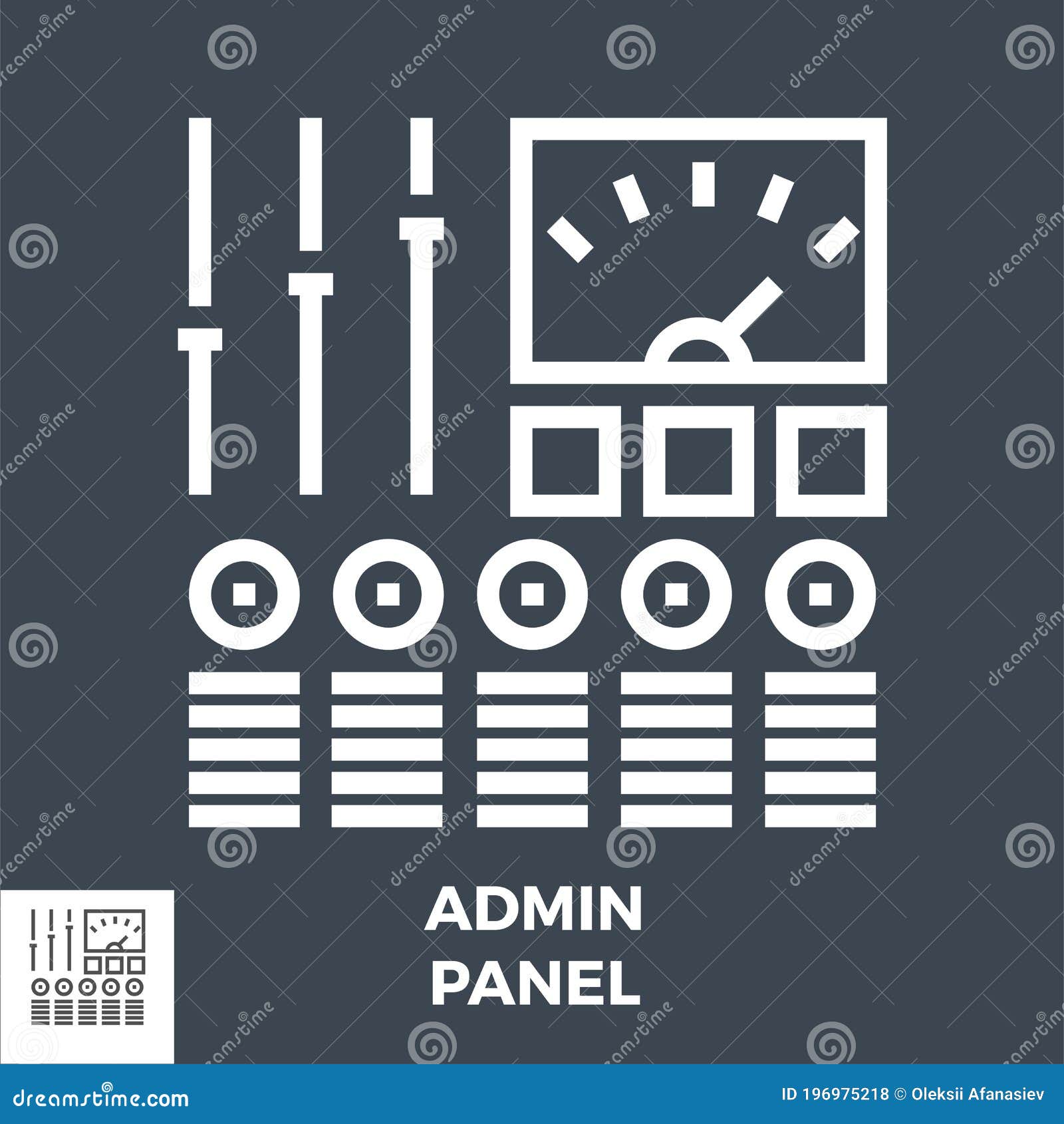 Admin Panel Thin Line Vector Icon Isolated Stock Vector - Illustration ...
