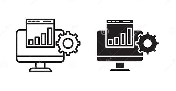 Admin Panel Thin Line Vector Icon Set Stock Vector - Illustration of ...
