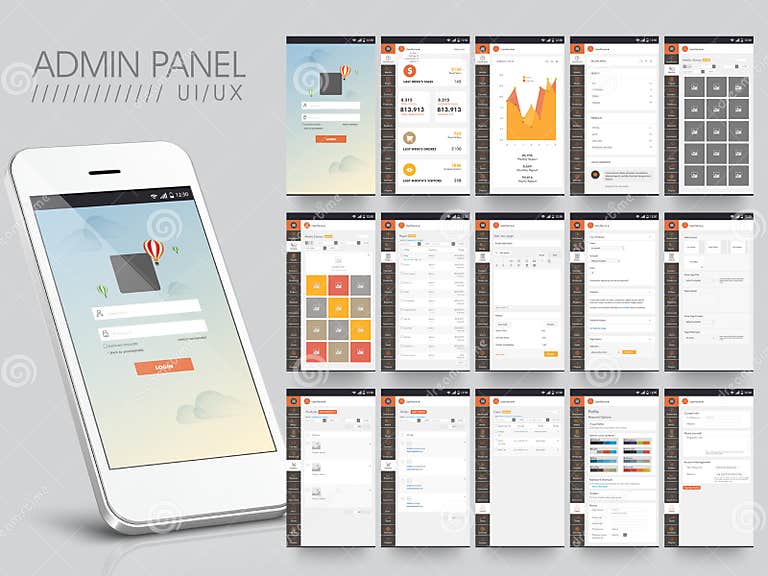 Admin Panel User Interface Layout. Stock Illustration - Illustration of ...