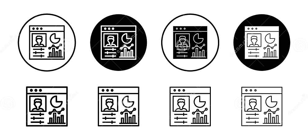 Admin Panel Vector Icon Set Collection. Admin Panel Outline Flat Icon Stock Vector ...