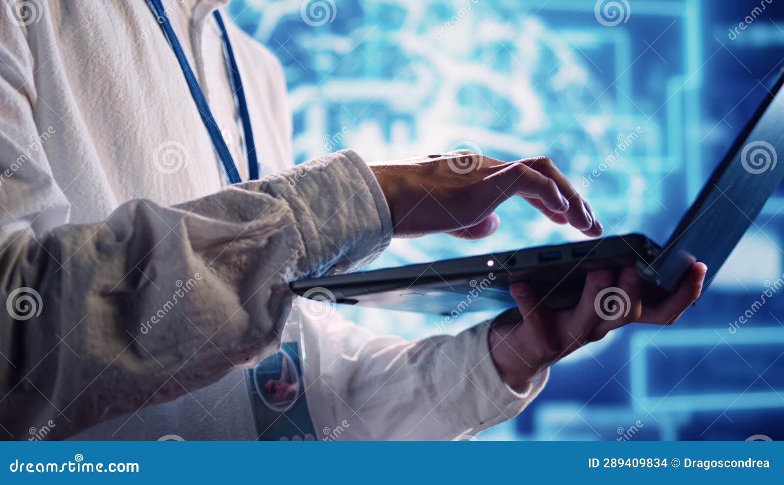 Admin Performs AI Simulation on Laptop Stock Footage - Video of ...