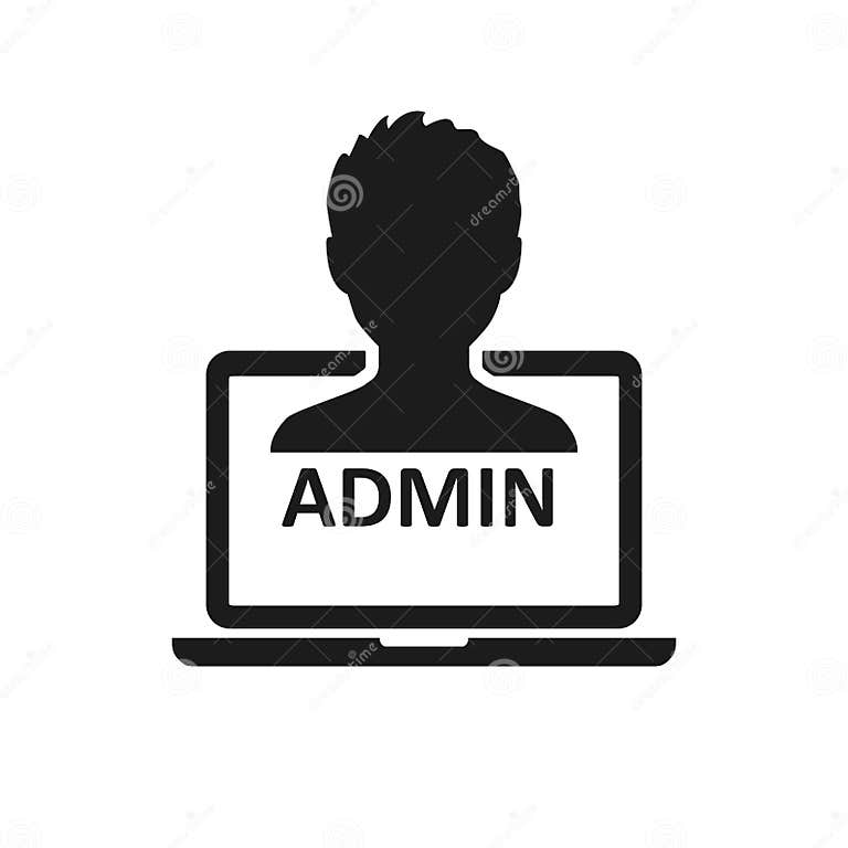 Admin Sign on Laptop Icon â€“ Vector Stock Vector - Illustration of ...