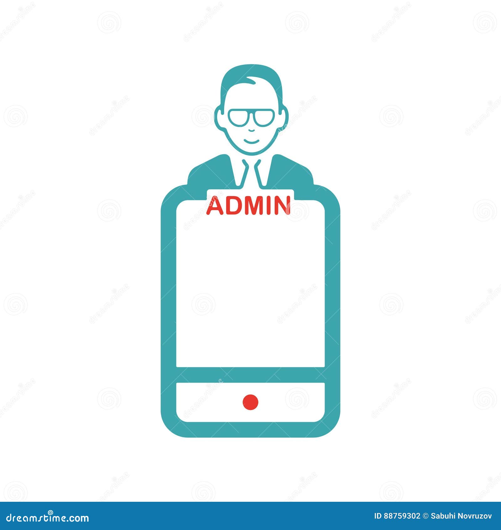 Red Admin Sign On Pc Laptop Vector Illustration. | CartoonDealer.com ...