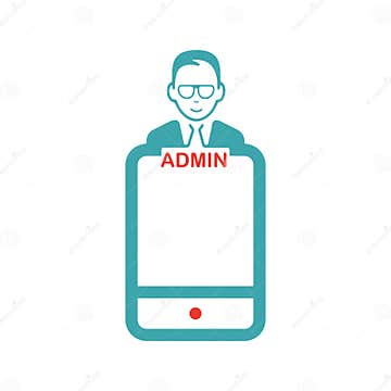 Admin Sign on Tablet Screen Vector Illustration. Stock Vector ...