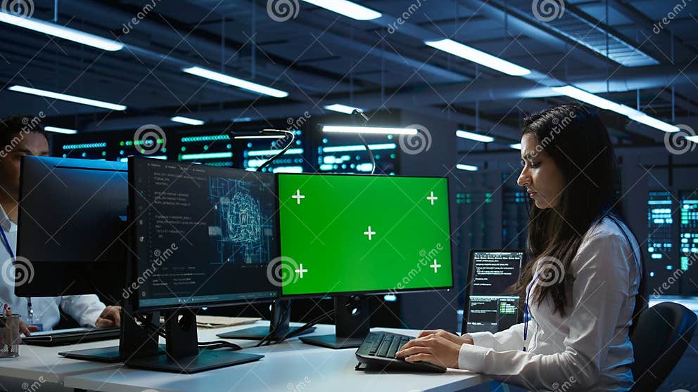 Admin Using AI Tech on Isolated Screen PC To Do Maintenance in Server ...
