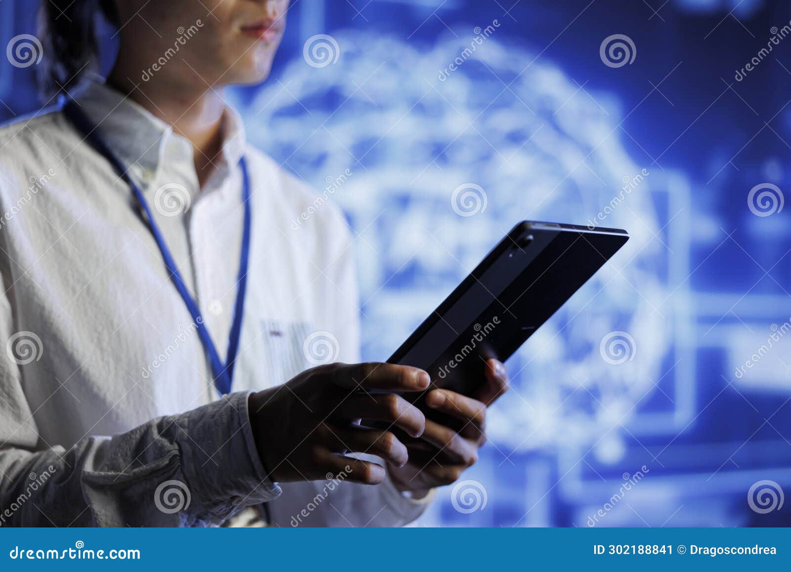 It Worker Does AI Systems Checkup Stock Image - Image of development ...