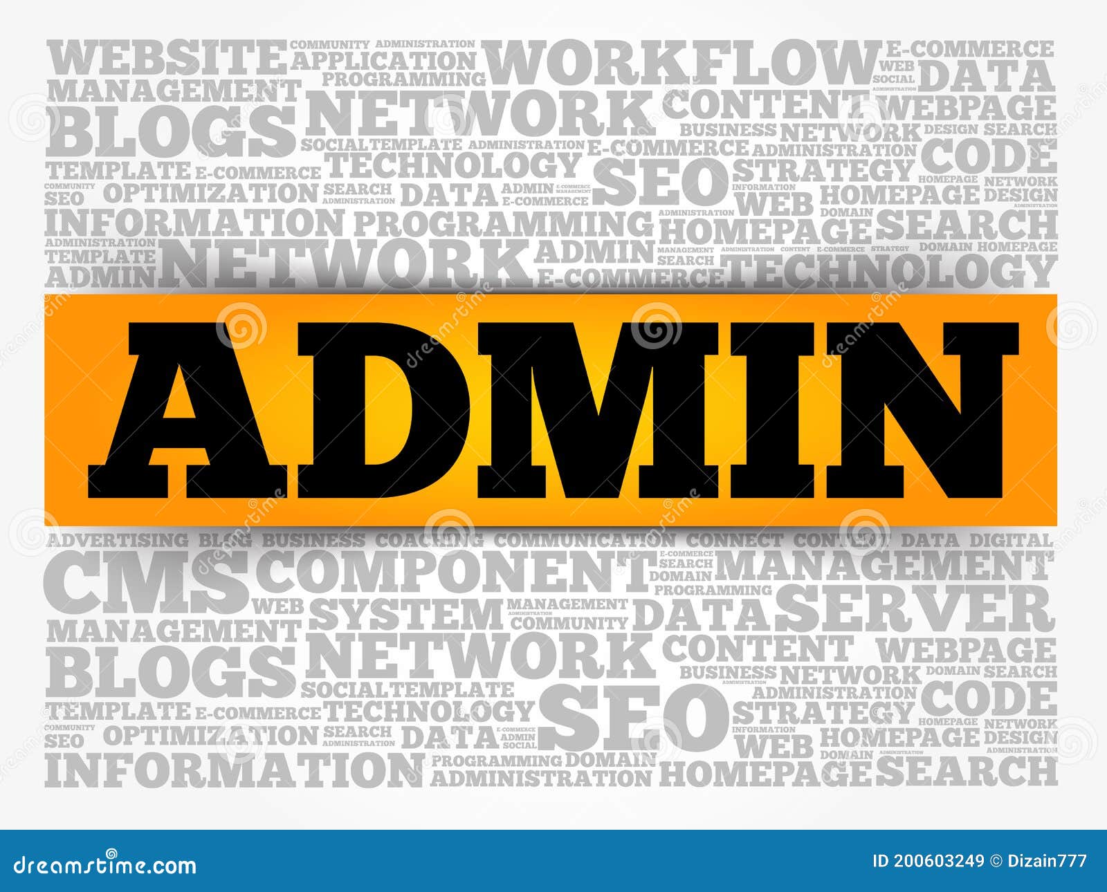 ADMIN word cloud collage stock illustration. Illustration of ...