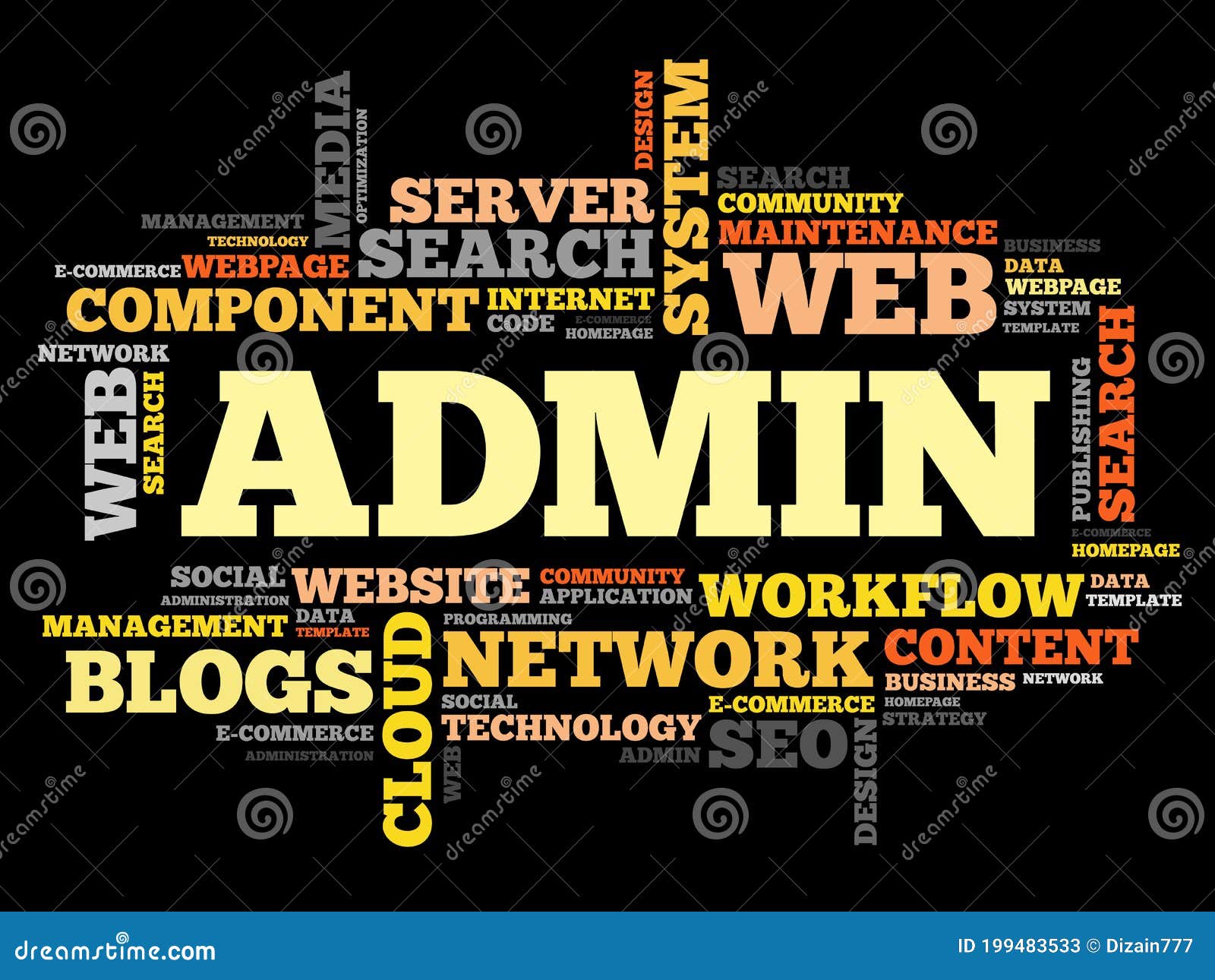 ADMIN Word Cloud Collage Stock Photography | CartoonDealer.com #199600934
