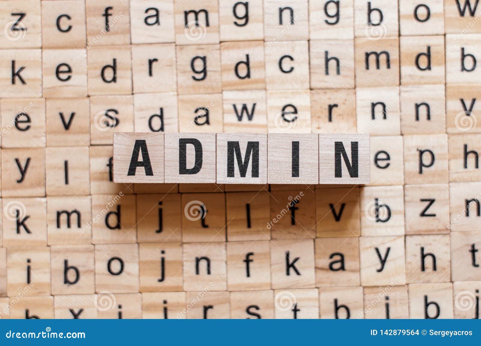 Admin Word Built With Letter Cubes On A Light Stock Photography ...