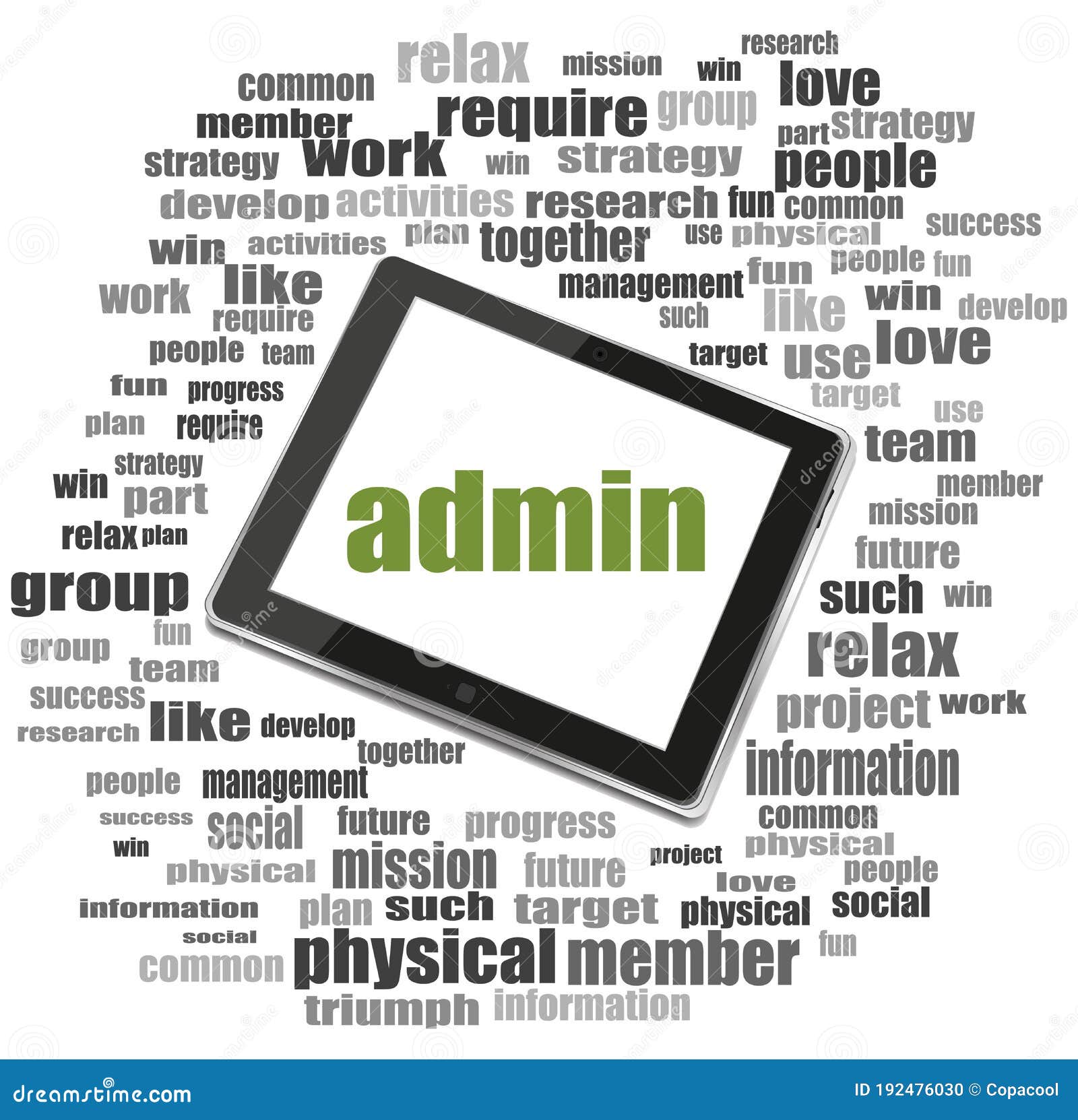 Admin Words. Security Concept Stock Illustration - Illustration of game ...