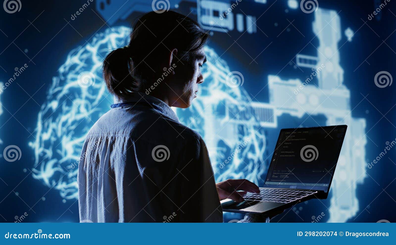 It admin writing AI script stock photo. Image of engineer - 298202074