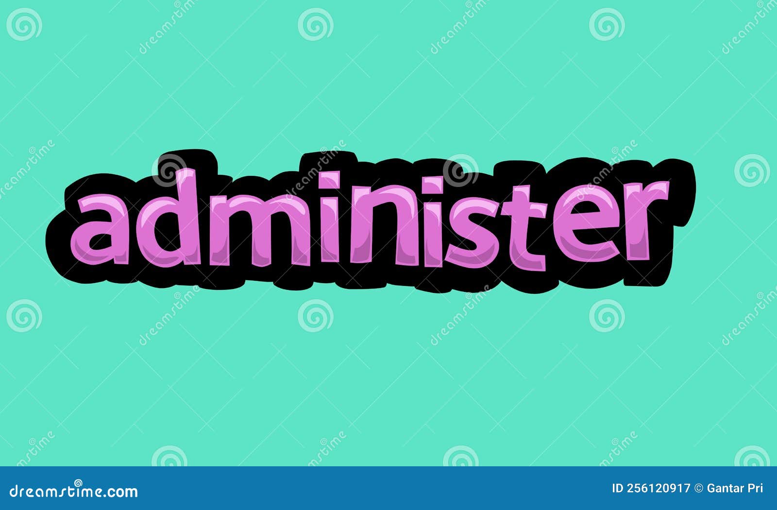 ADMINISTER Writing Vector Design on a Blue Background Stock Vector ...