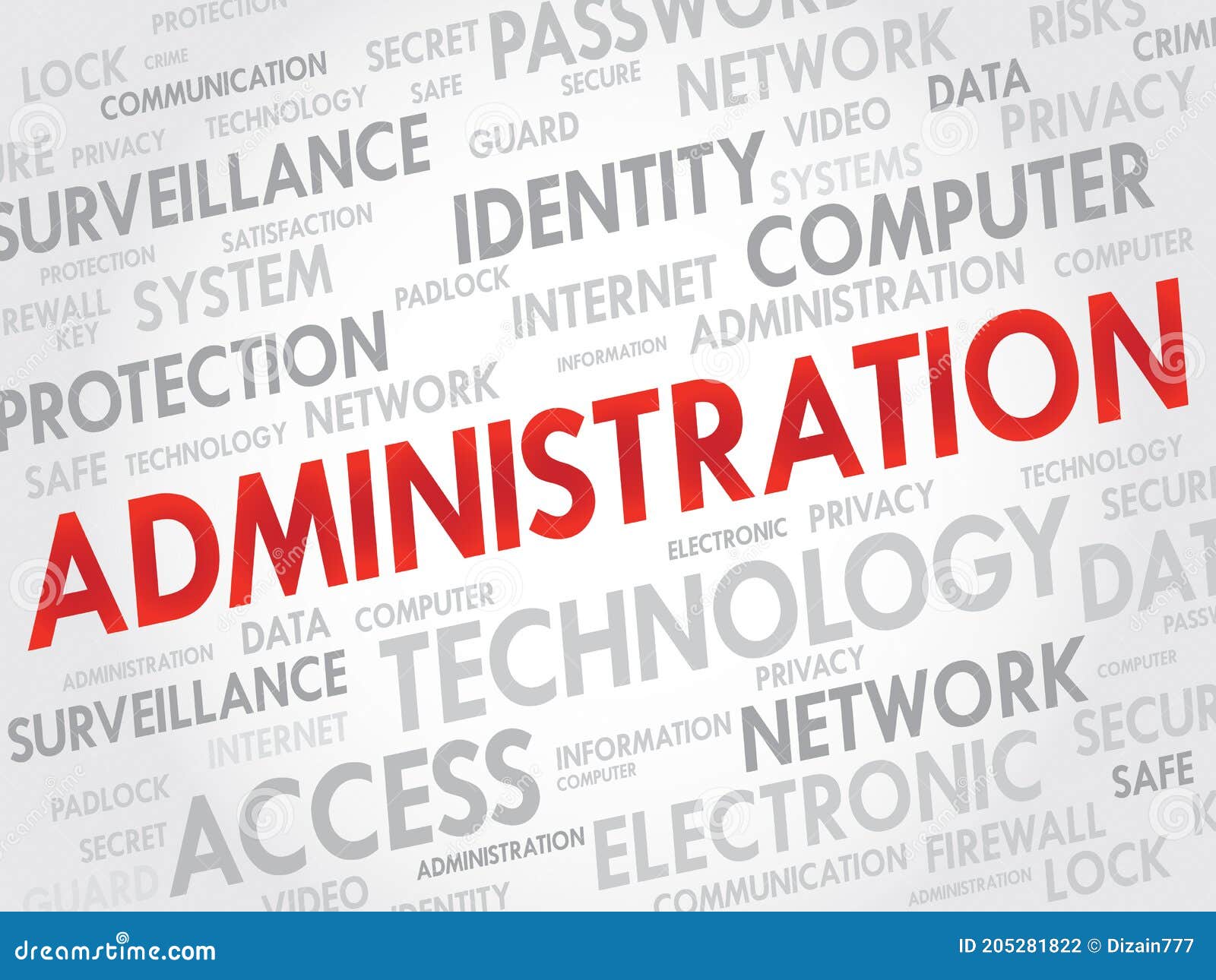 ADMINISTRATION stock illustration. Illustration of itsecurity - 205281822