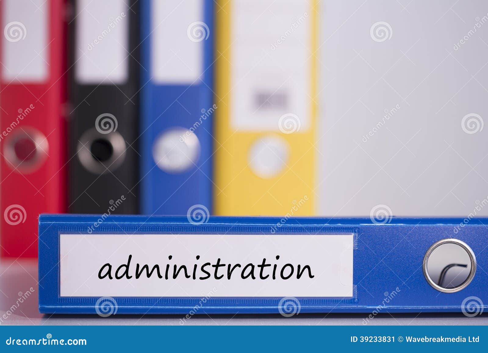 Administration on Blue Business Binder Stock Image - Image of word ...