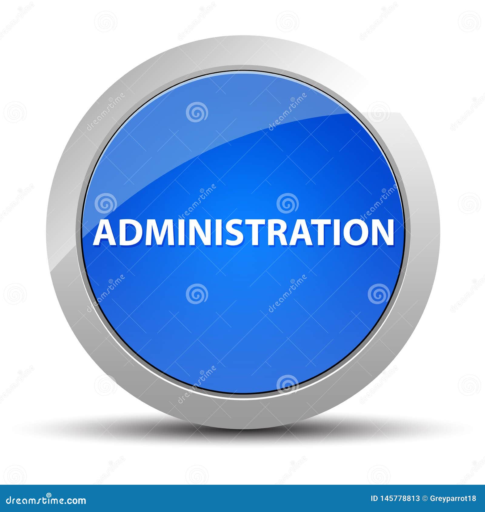 Administration Blue Round Button Stock Illustration - Illustration of ...