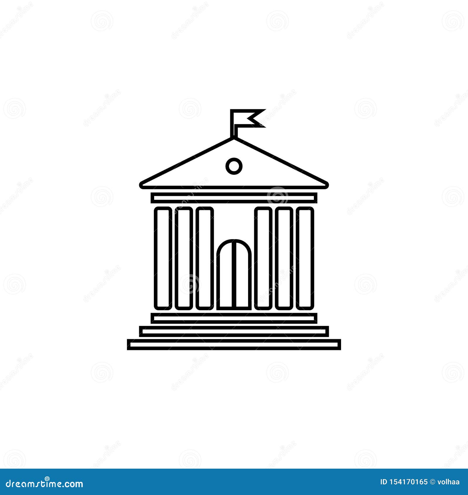 Administration Building with Pillars Stock Vector - Illustration of ...