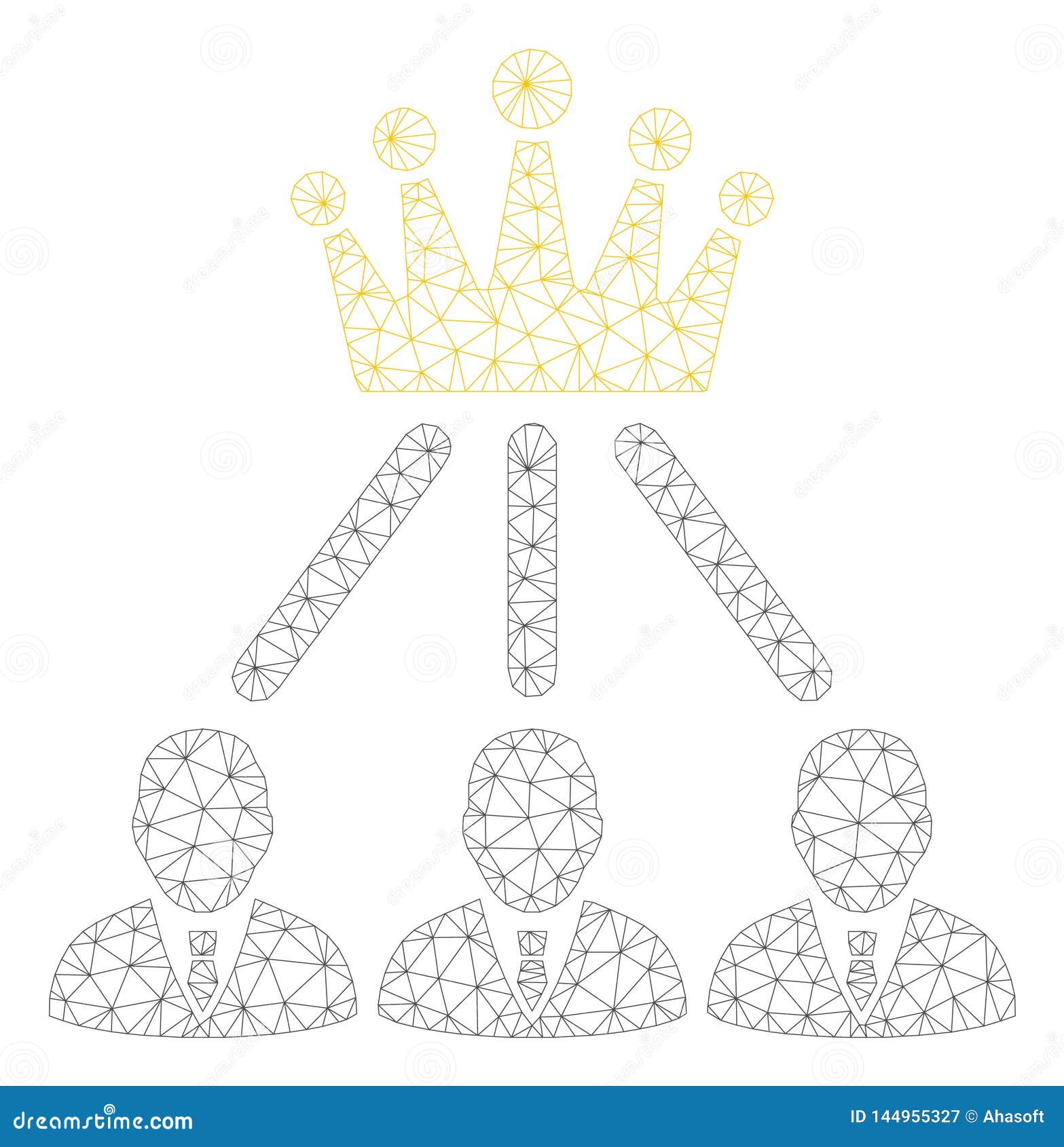 Administration Crown Polygonal Frame Vector Mesh Illustration Stock ...