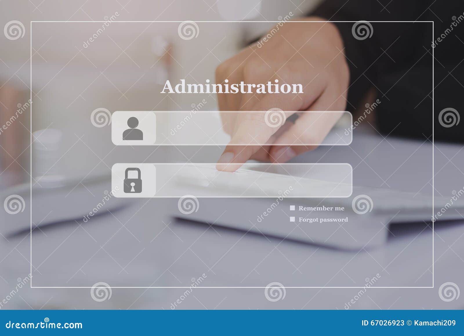 Administration Login Screen Background on the Touch Keyboard Stock ...