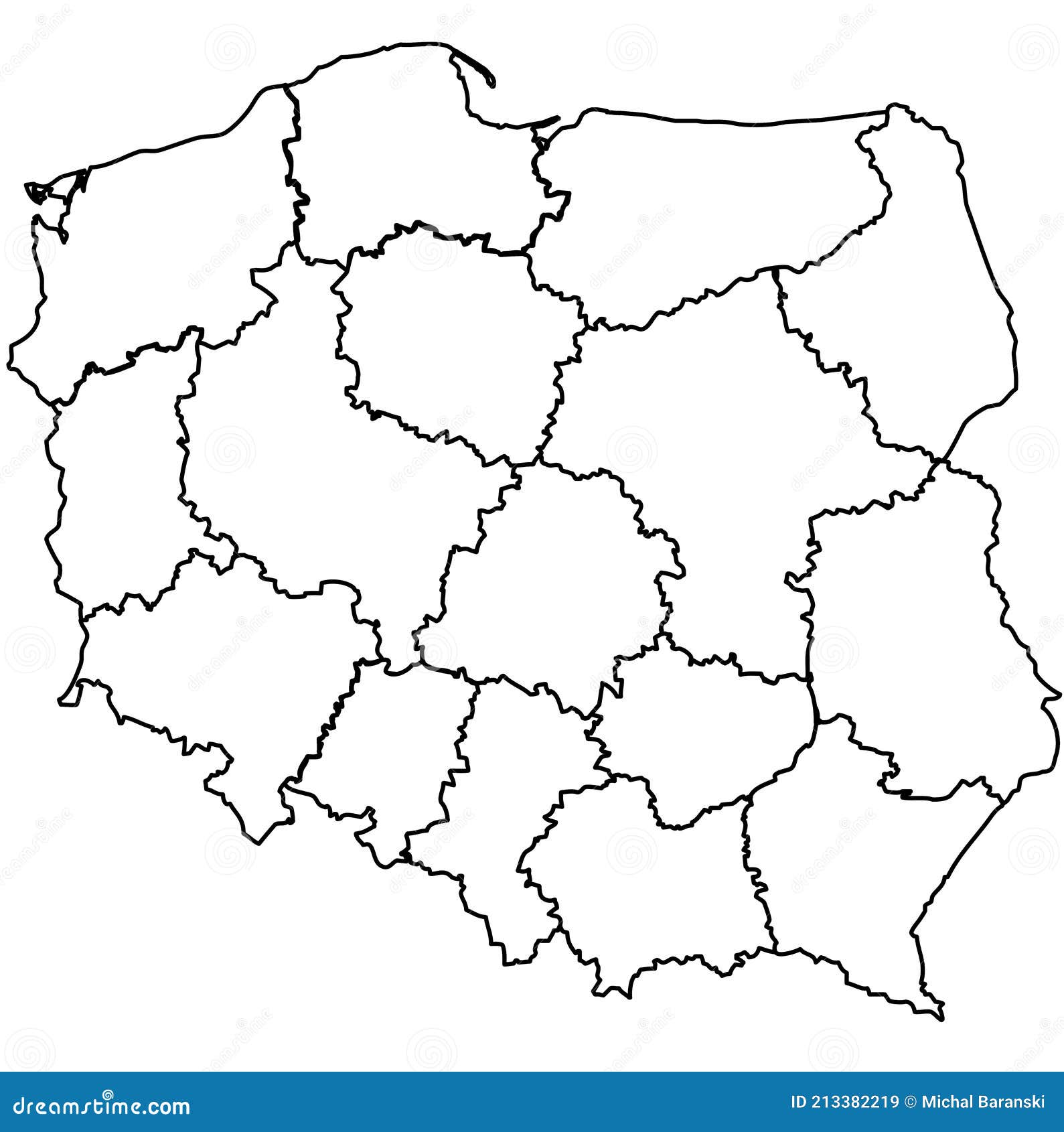Administration Map of Poland Stock Illustration - Illustration of ...