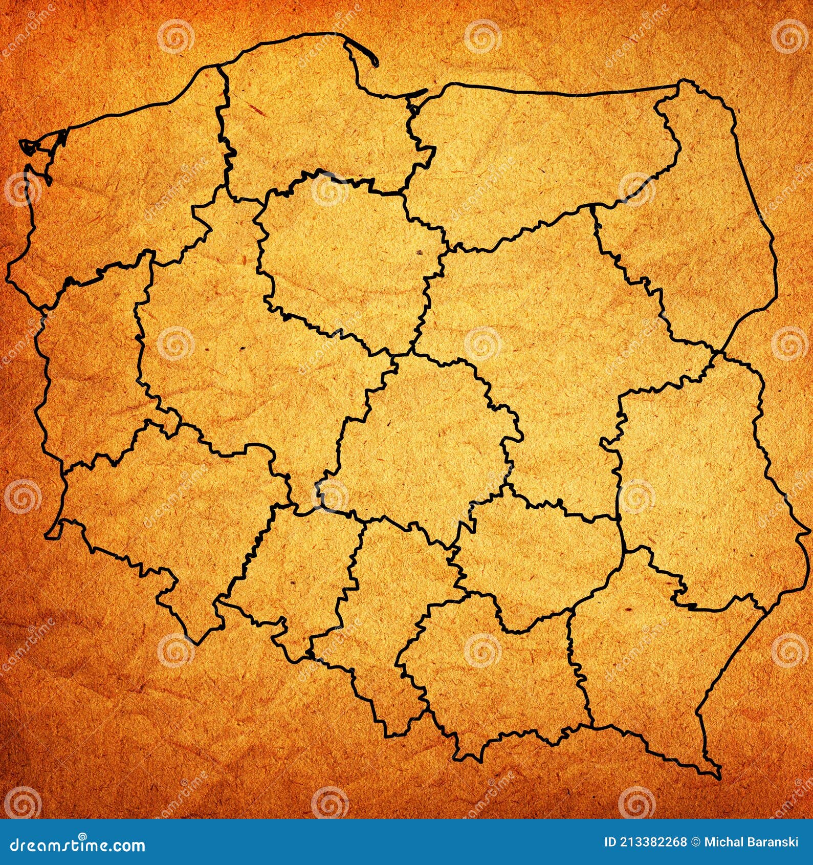 Administration Map of Poland Stock Illustration - Illustration of atlas ...