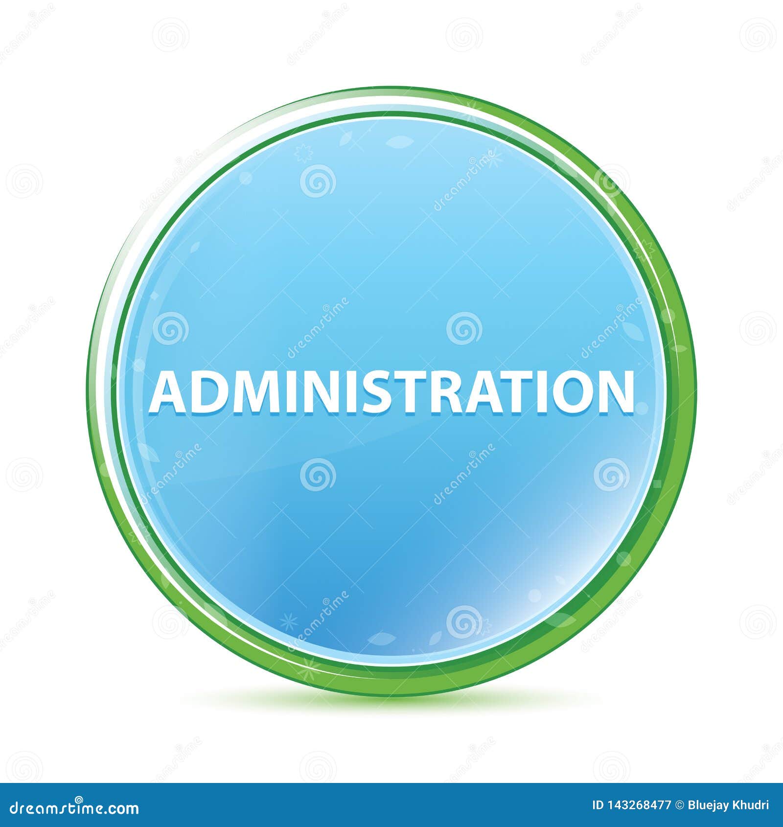 Administration Natural Aqua Cyan Blue Round Button Stock Illustration ...